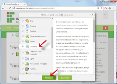 Guia Ajuda Rápida do Moodle IFSC: Glossário | Moodle4 - IFSC